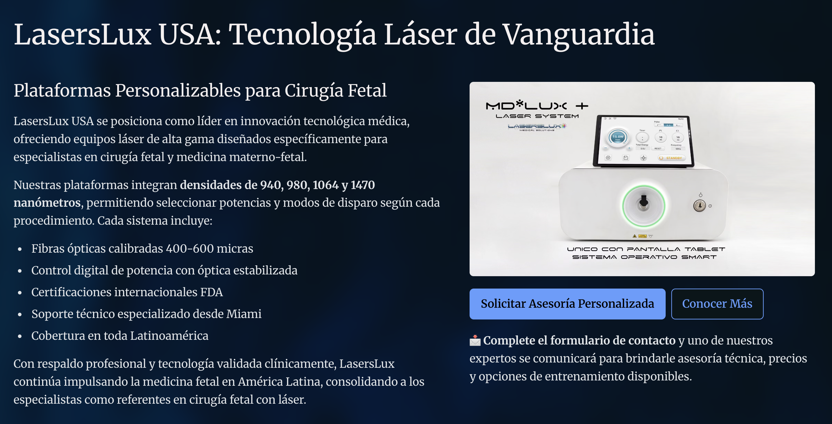 Cirugia fetal con laser - LasersLux | Equipos Laser